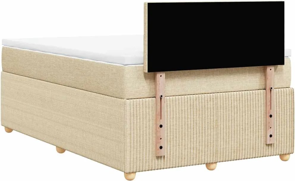 Box spring postel s matrací krémová 120x200 cm textil 3287421