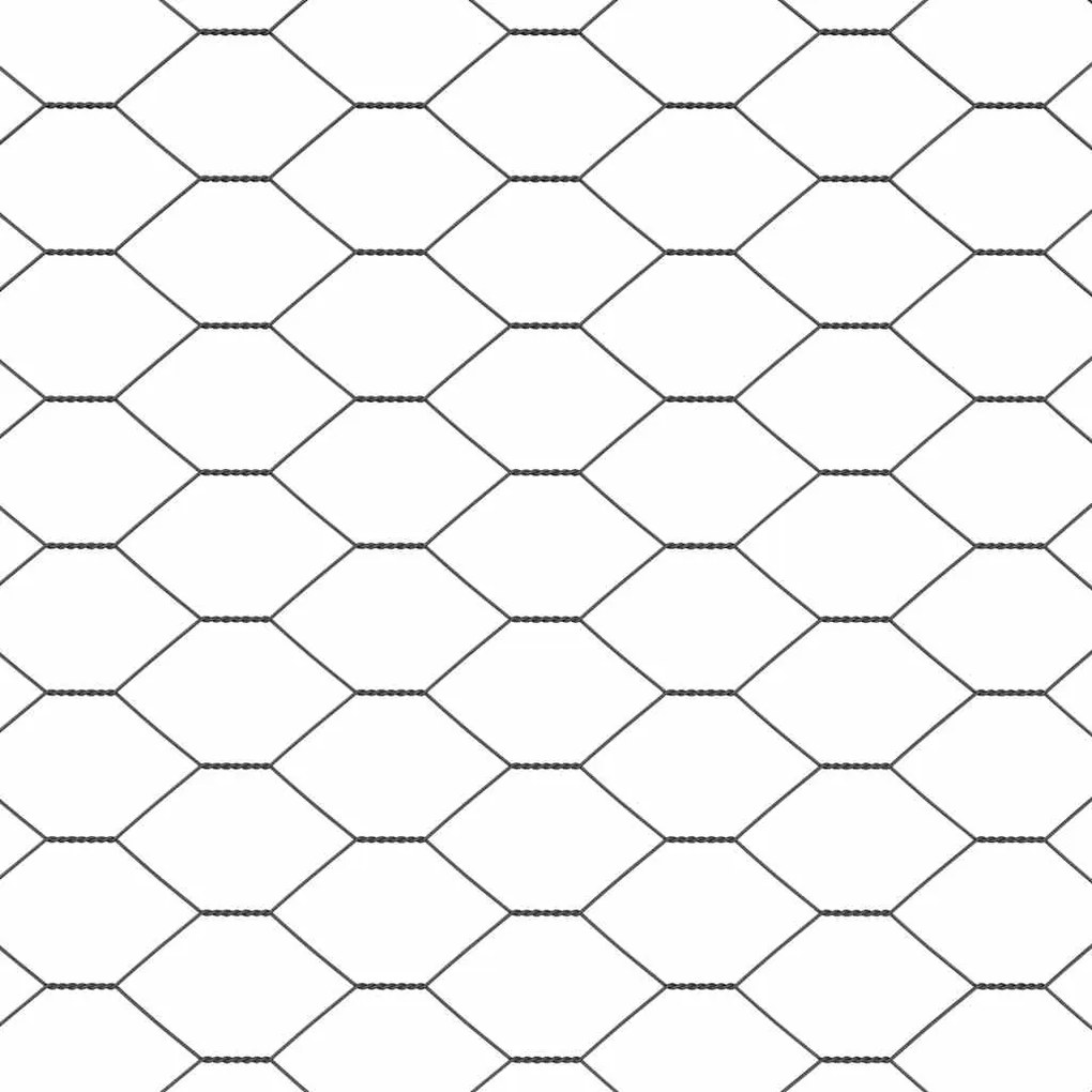 Hexagonální plot s podpěrou 50 x 0,8 m Ocel potažená PVC Šedá 3353269