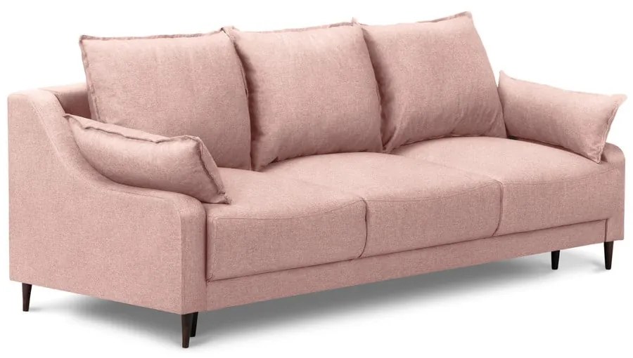 Růžová rozkládací pohovka s úložným prostorem Mazzini Sofas Ancolie, 215 cm