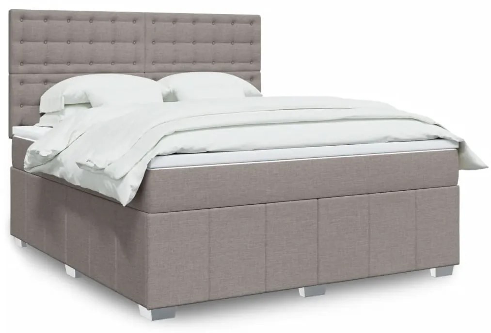Box spring postel s matrací taupe 180x200 cm textil 3294065