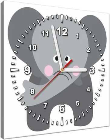 Tištěný obraz s hodinami Slon 30x30cm ZP4148A_1AI