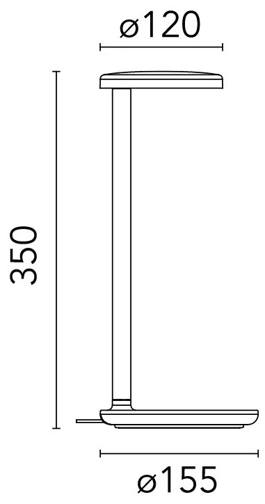 Flos 09.8311.AH Oblique Q1, profesionální šedá čtecí lampička s bezdrátovou nabíječkou na mobil, 8W LED 3000K, 35cm