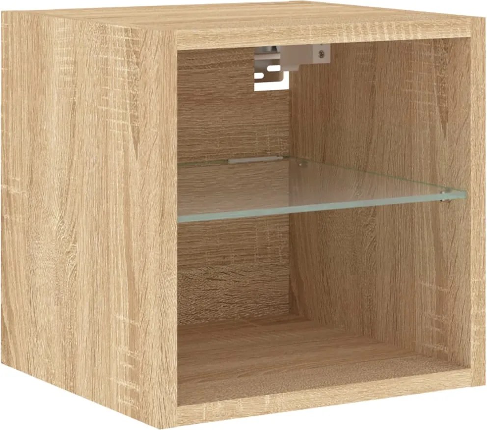 7dílná obývací stěna s LED dub sonoma kompozitní dřevo 3216585
