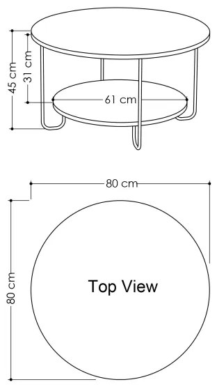 Konferenční stolek CORRO 45x80 cm bílá/černá