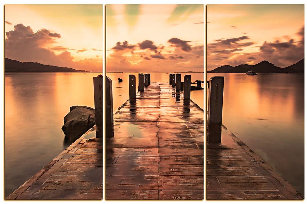 Obraz na plátně - Krásný západ slunce nad jezerem 1164FB (120x80 cm)