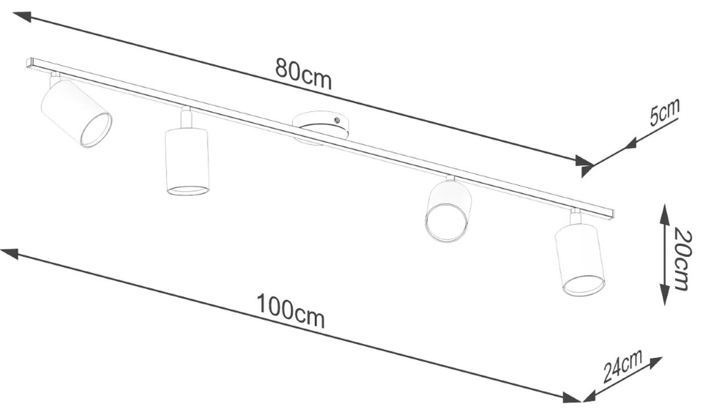 Sollux Lighting Stropní svítidlo LEMMI 4L Černá