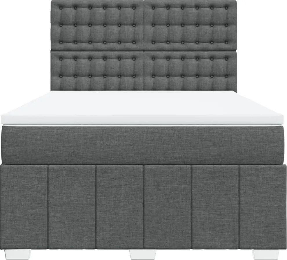 Box spring postel s matrací tmavě šedý 140 x 190 cm textil 3291678