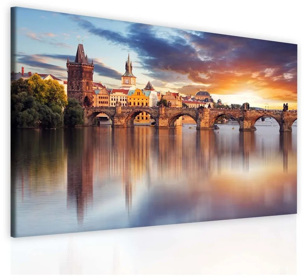 Malvis ® Obraz Karlův most při západu Velikost (šířka x výška): 60x40 cm