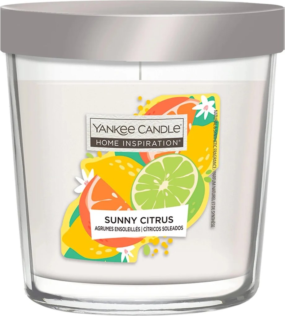 Yankee Candle Vonná svíčka ve skle Home Inspiration Sunny Citrus, 200 g