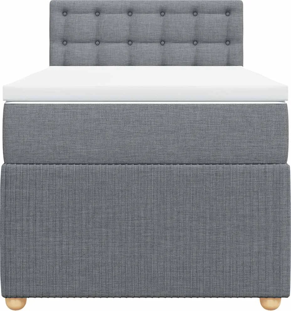 Box spring postel s matrací světle šedá 80 x 200 cm textil 3289597
