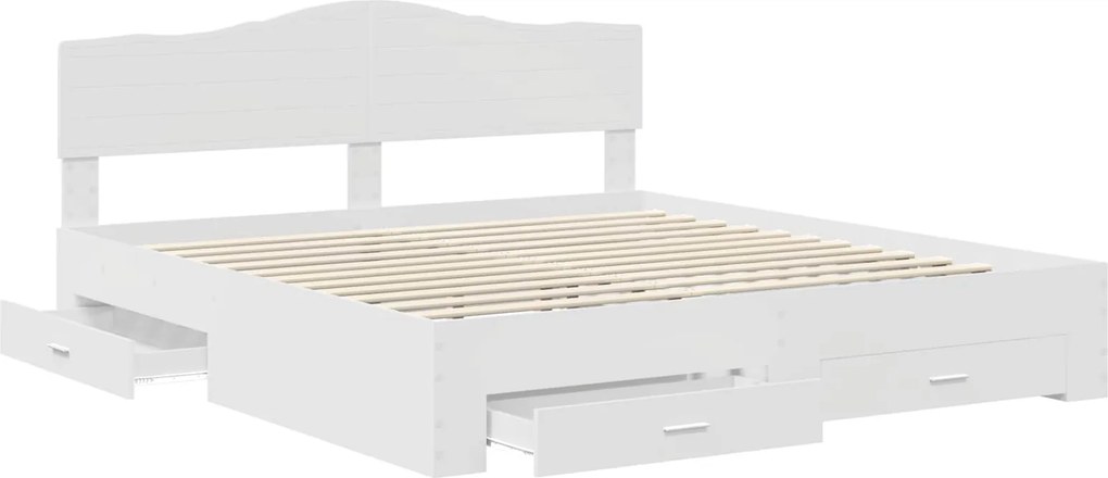 Rám postele se zásuvkou Bílá 180 x 200 cm Kompozitní dřevo 3413159