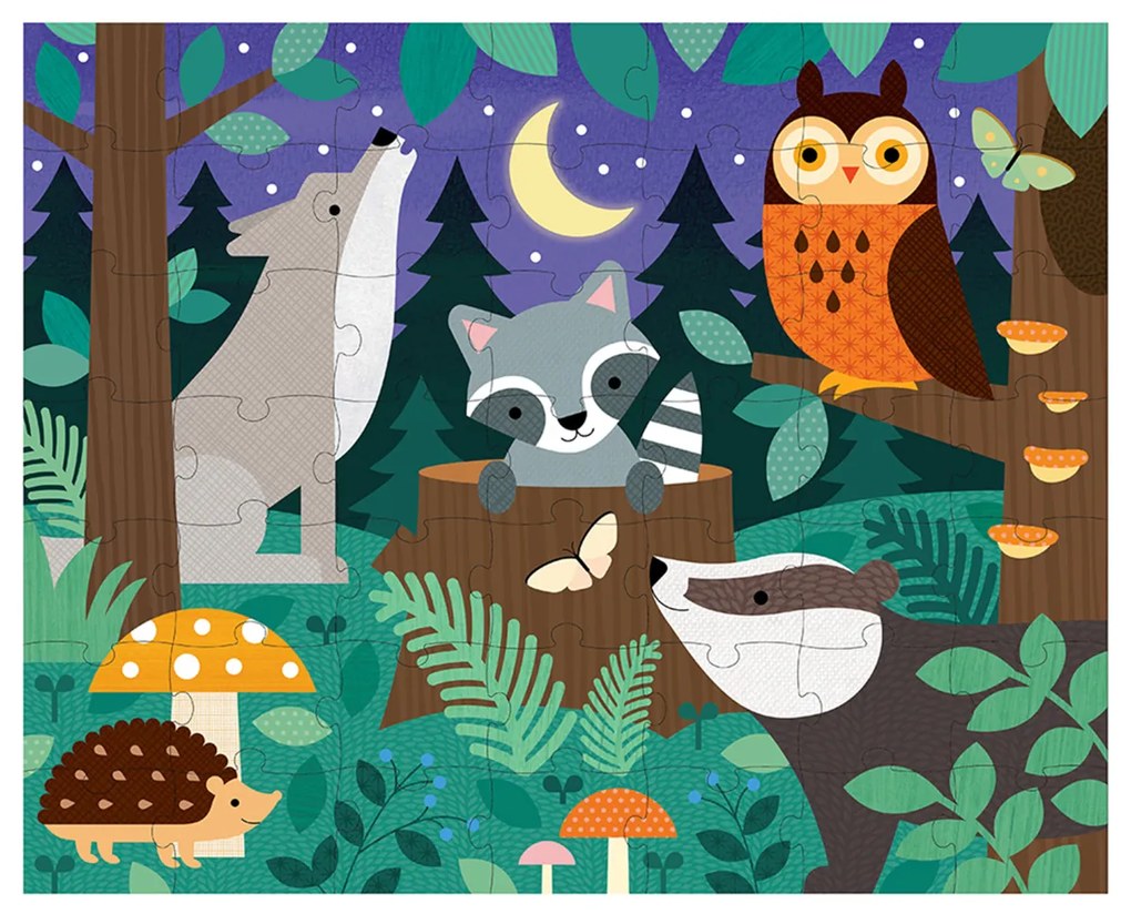 Petit Collage Puzzle 2v1 lesní zvěř