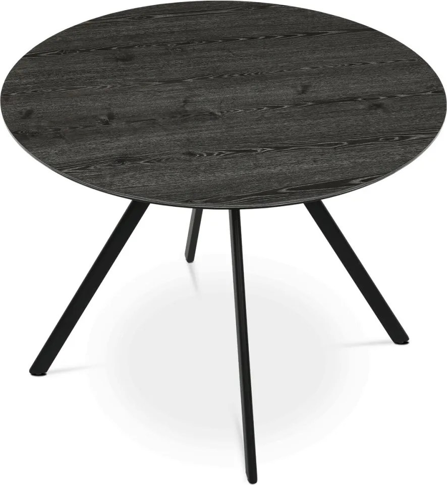 Kulatý jídelní stůl 100x100cm HT-R5010 GREY, lamino, šedý dub
