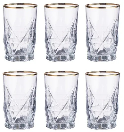 UPSCALE Sada sklenic na panáka se zlatým okrajem 110 ml 6 ks