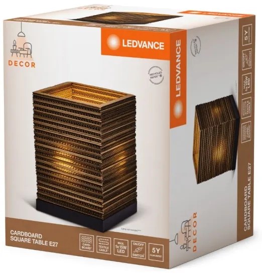 Ledvance - Stolní lampa DECOR CARDBOARD 1xE27/15W/230V 20x20 cm