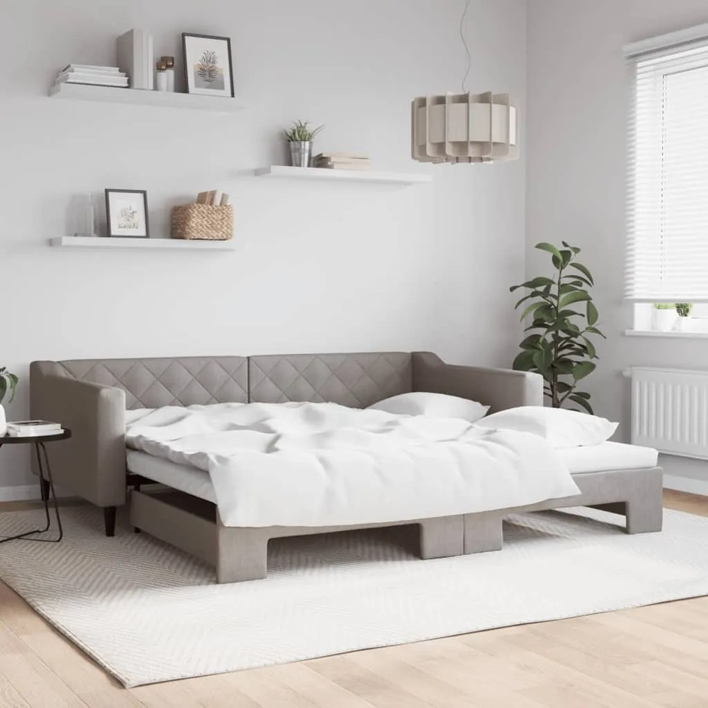 Válenda s přistýlkou taupe 100 x 200 cm textil 3197434