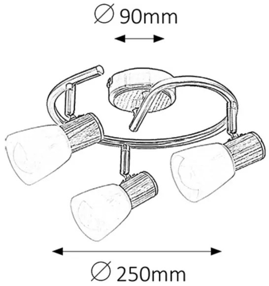 Rabalux 6488 - Bodové svítidlo GAVIN 3xE14/40W
