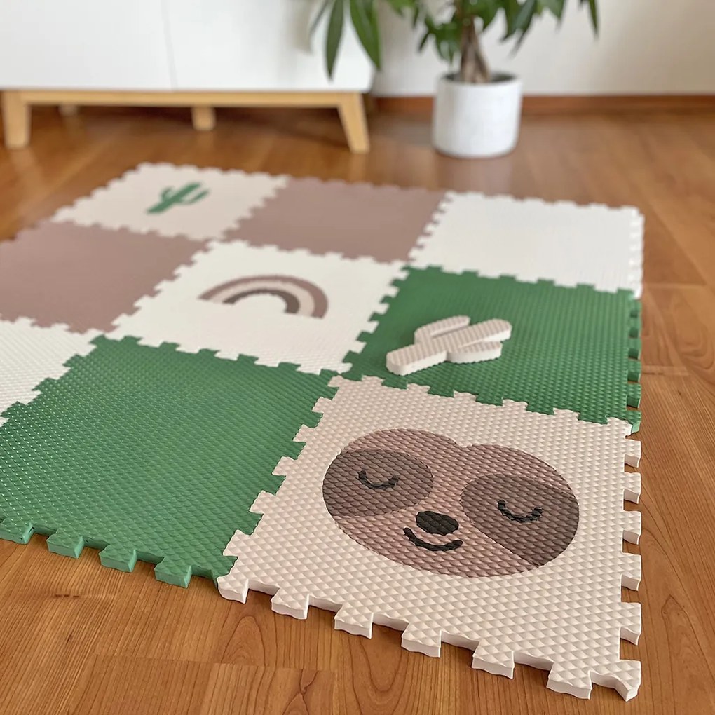 Vylen Minideckfloor podlaha 9 dílů - kaktus, lenochod a duha 230088
