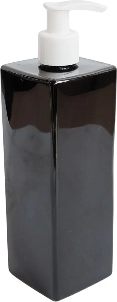 Dávkovač na mýdlo 500 ml černý s bílou pumpičkou LUNA