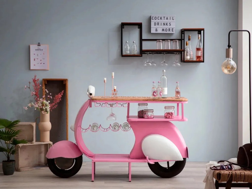 furniture-nabytek.cz - Masivní závěsná police Arvello z kovu a dřeva, lakovaná, hnědá – 100×20×41 cm