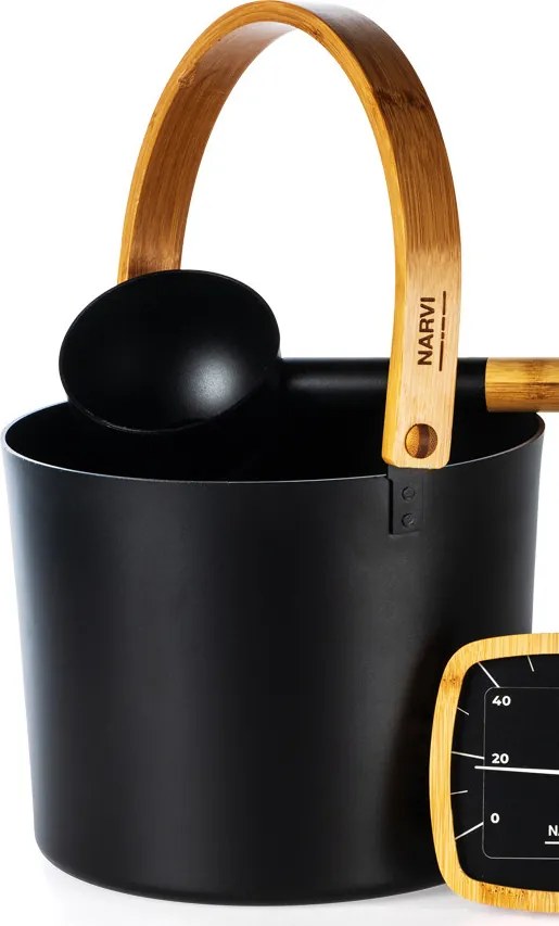 Narvi Black vědro hliníkové černé 6,5L