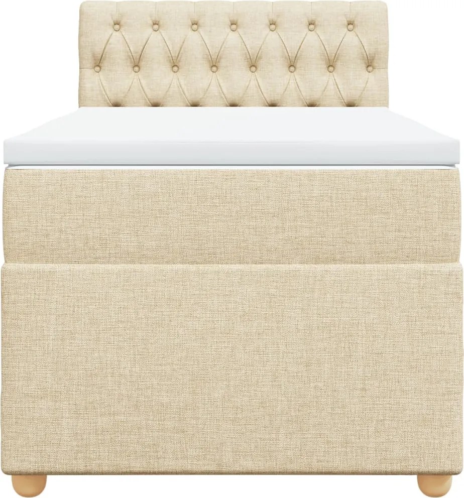 Box spring postel s matrací krémová 90x200 cm textil 3286575