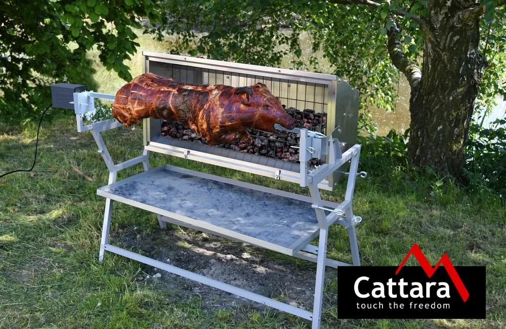 Cattara 90167 CATTARA Gril PIGLET s elektrickým rožněm, 138 x 96 x 62 cm