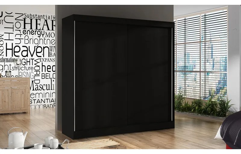 Prostorná šatní skříň BULAN X, černá