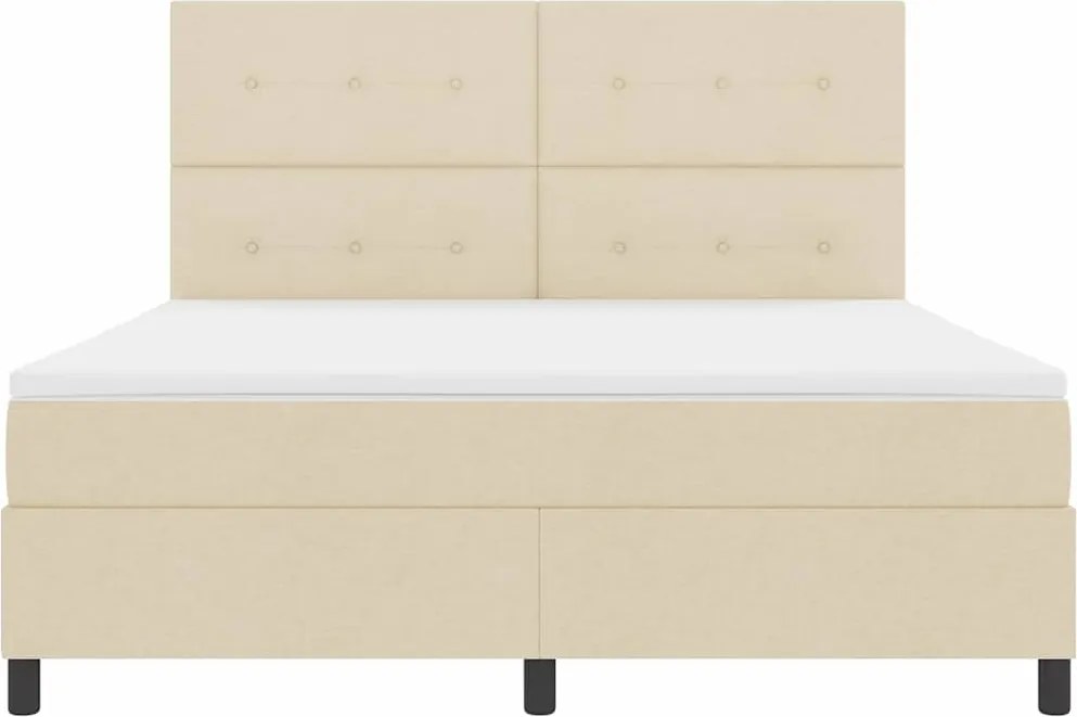 Postel s boxspringem s čelo Krémová 180 x 200 cm textil 3339411