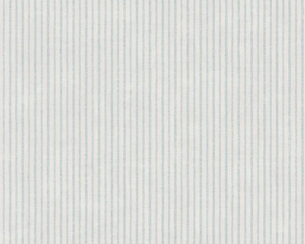 Vliesová tapeta tyrkysové a šedé proužky ve vintage stylu, 390764 / Tapety na zeď 39076-4 Maison Charme (0,53 x 10,05 m) A.S.Création