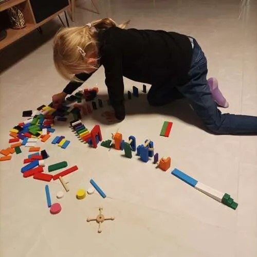 Dřevěné domino barevné 360 ks Kruzzel 22914