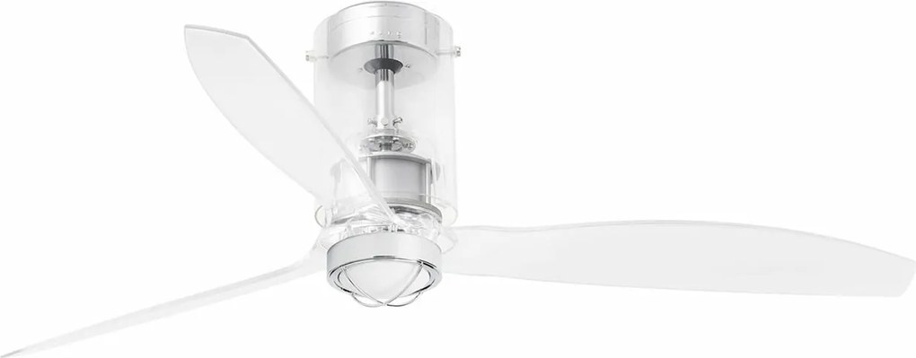FARO 33393WW-9X VÝPRODEJ VZORKU - Stropní ventilátor MINI TUBE FAN Ø128cm sklo / plast 16W 3000K WIZ - FARO