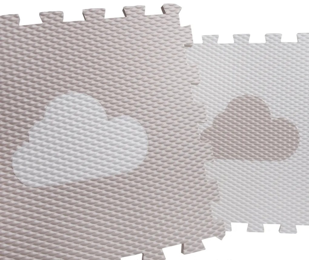 Vylen Pěnové podlahové puzzle Minideckfloor s mráčkem Bílý s krémovým mráčkem 340 x 340 mm