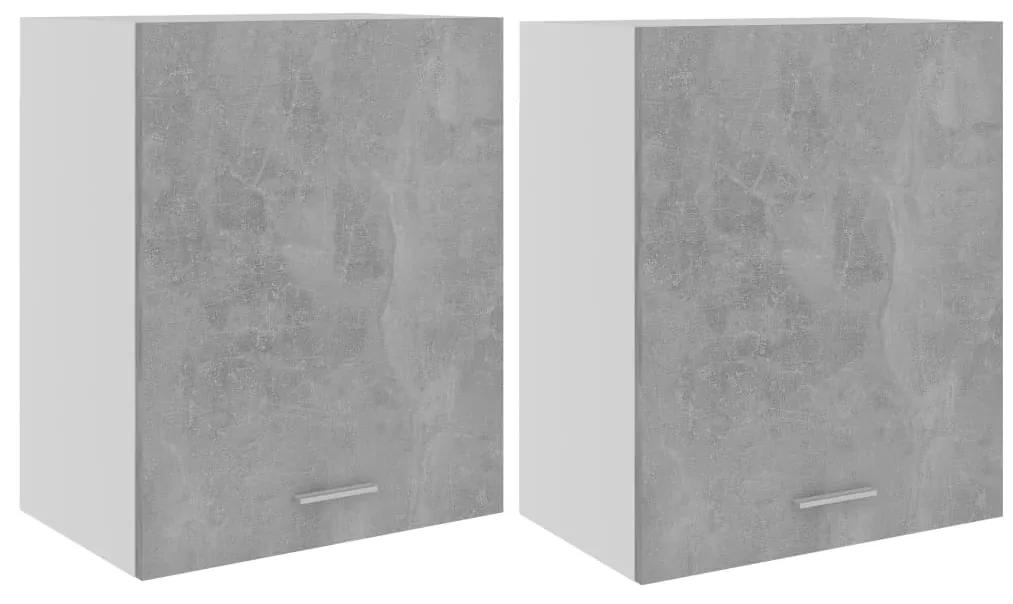 Závěsné skříňky 2 ks betonově šedé 50x31x60 cm dřevotříska - Default Title