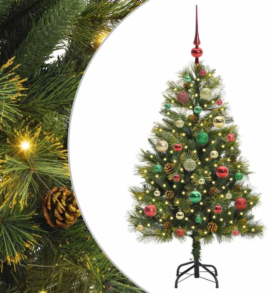 Umělý sklopný vánoční stromeček s kužely Zelená 120 cm 3395079