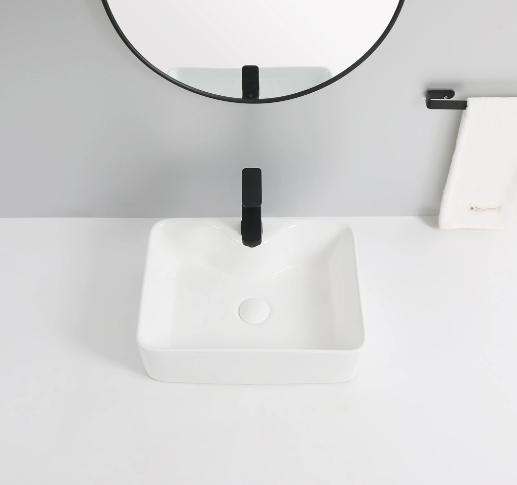 Erga Joyce, umyvadlo na desku 480x370x130 mm, bílá lesklá, ERG-V03-9105-WH