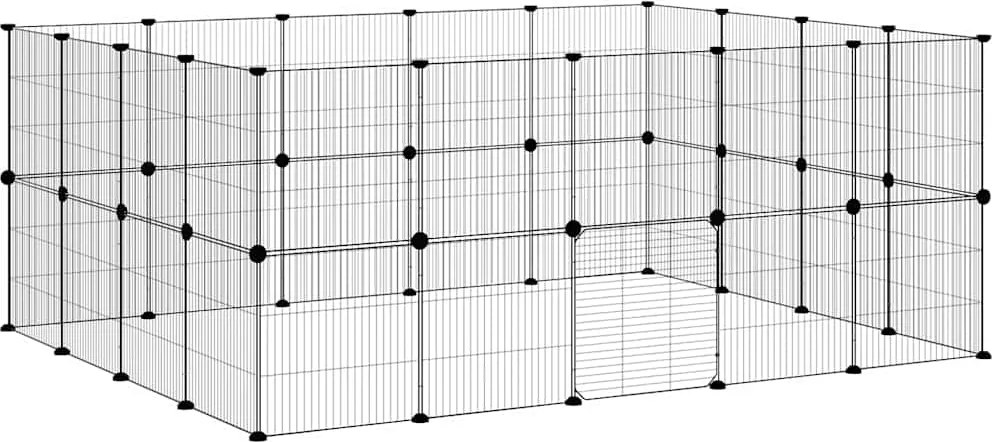 36panelová ohrádka pro zvířata s dvířky černá 175 x 140 x 70 cm ocel 3114045