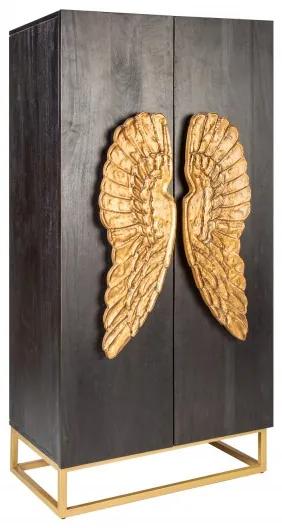 Noble Home Černá dřevěná komoda Angel 70 cm