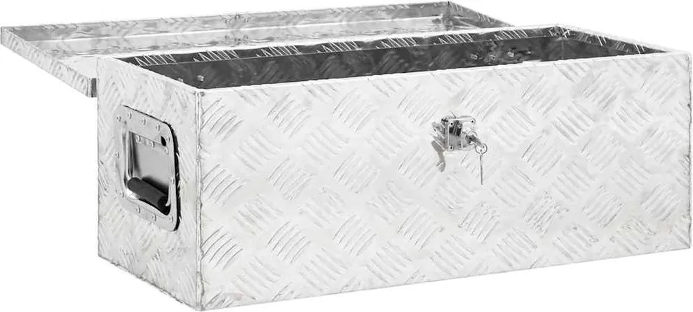 Úložný box stříbrný 70 x 31 x 27 cm hliník 152250