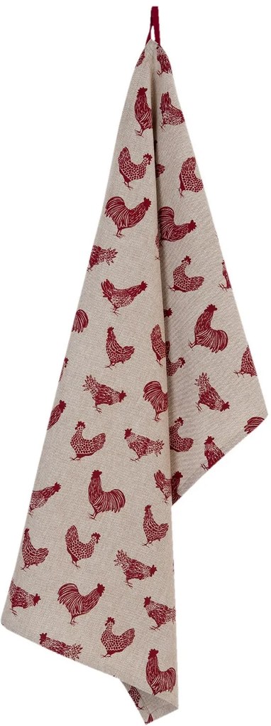 Utěrka Country Side Chicken red - 50*85 cm