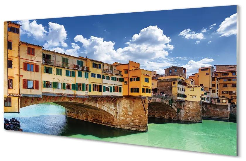 akrylový obraz Italy River Mosty budovy 140x70 cm