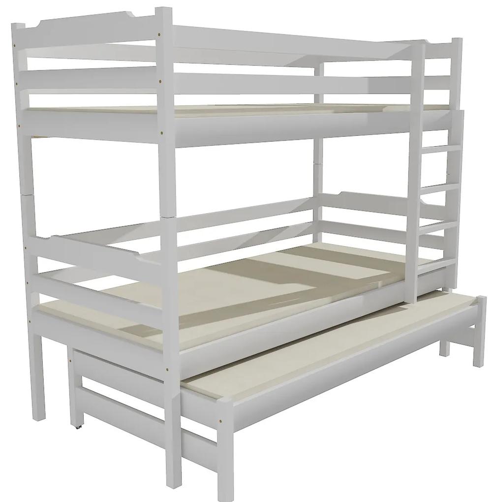 Patrová postel s výsuvnou přistýlkou PPV 012 90 x 190 cm - bílá