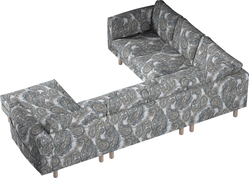 Potah na pohovku IKEA Norsborg rohová, 5-místná se šezlongem barva vícebarevná látka pletený vzor, vzorované