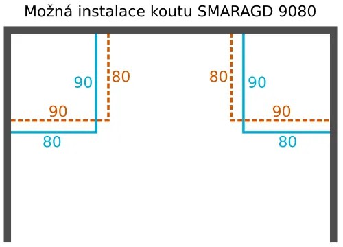 Arttec SMARAGD 90 x 80 cm PAN01173 sprchový kout