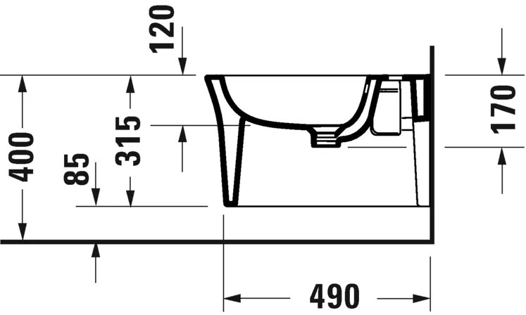 Duravit White Tulip - Závěsný bidet 540x365 mm, bílá 2293150000