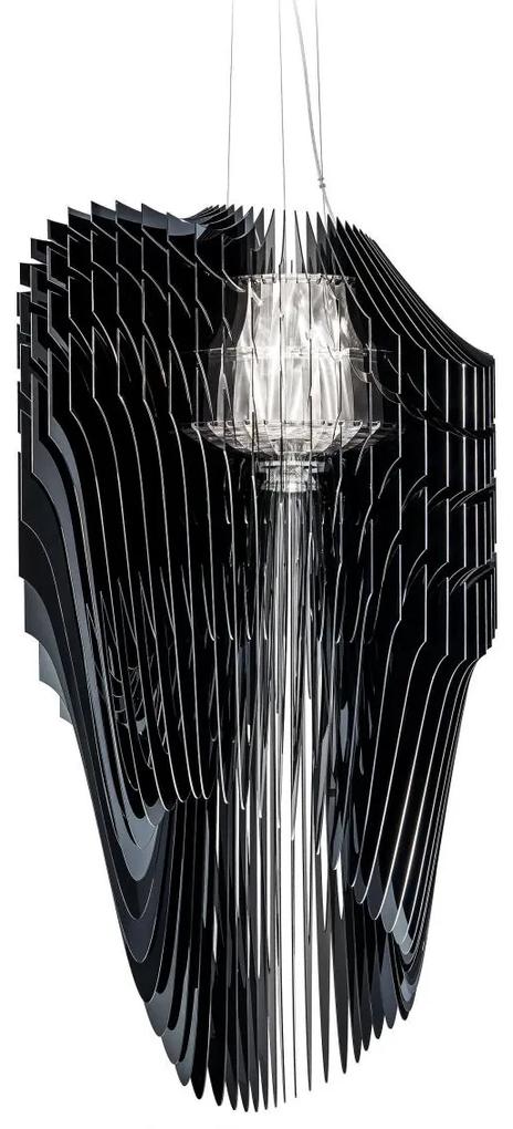 Slamp Avia suspension XL, černé designové svítidlo od Zaha Hadid, 6x52+1x100W, délka 140cm