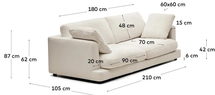Béžová pohovka 210 cm Gala – Kave Home