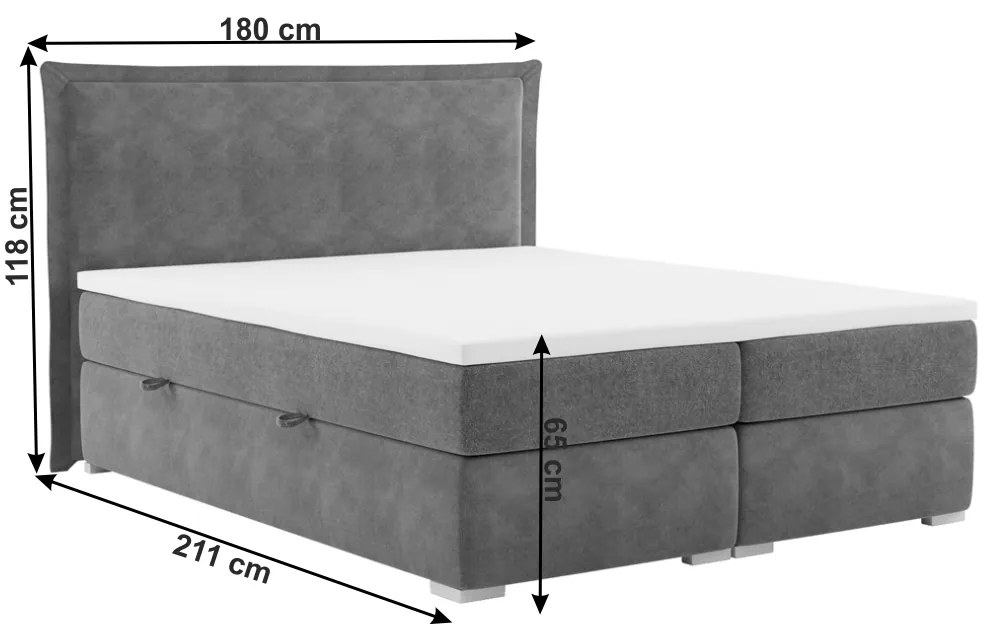 Manželská postel Boxspring 180 cm Mosella (s matracemi). 1017265