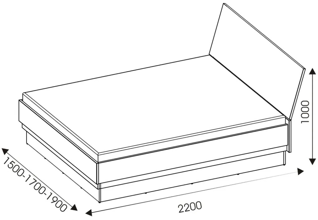Postel s kovovým roštem York Y18 - 180 x 200 cm