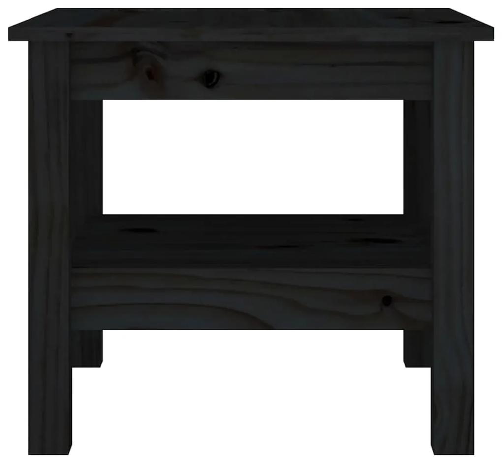 Konferenční stolek černý 45 x 45 x 40 cm masivní borové dřevo - Default Title